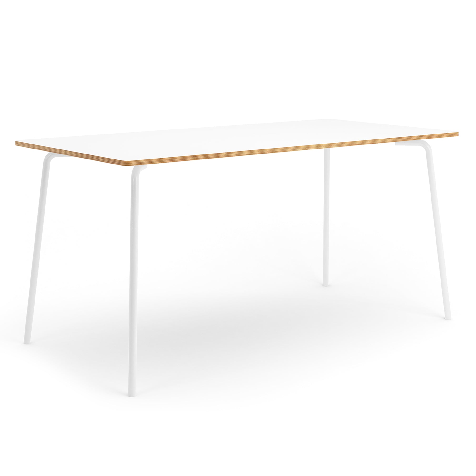 Otto White Rectangular Table | HPL veneer Top & Green Legs | Modern ...