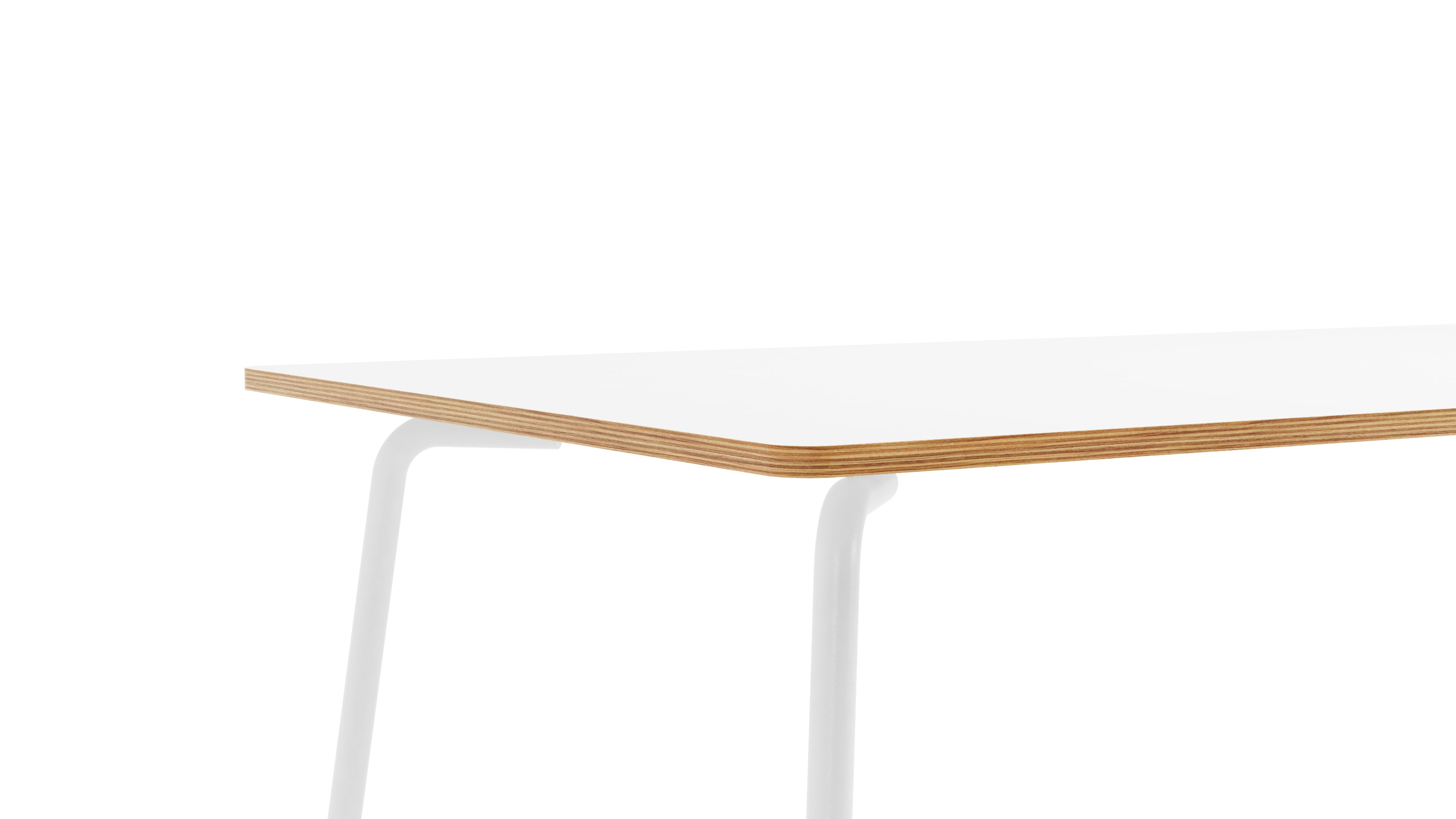 Otto White Rectangular Table | HPL veneer Top & Green Legs | Modern ...