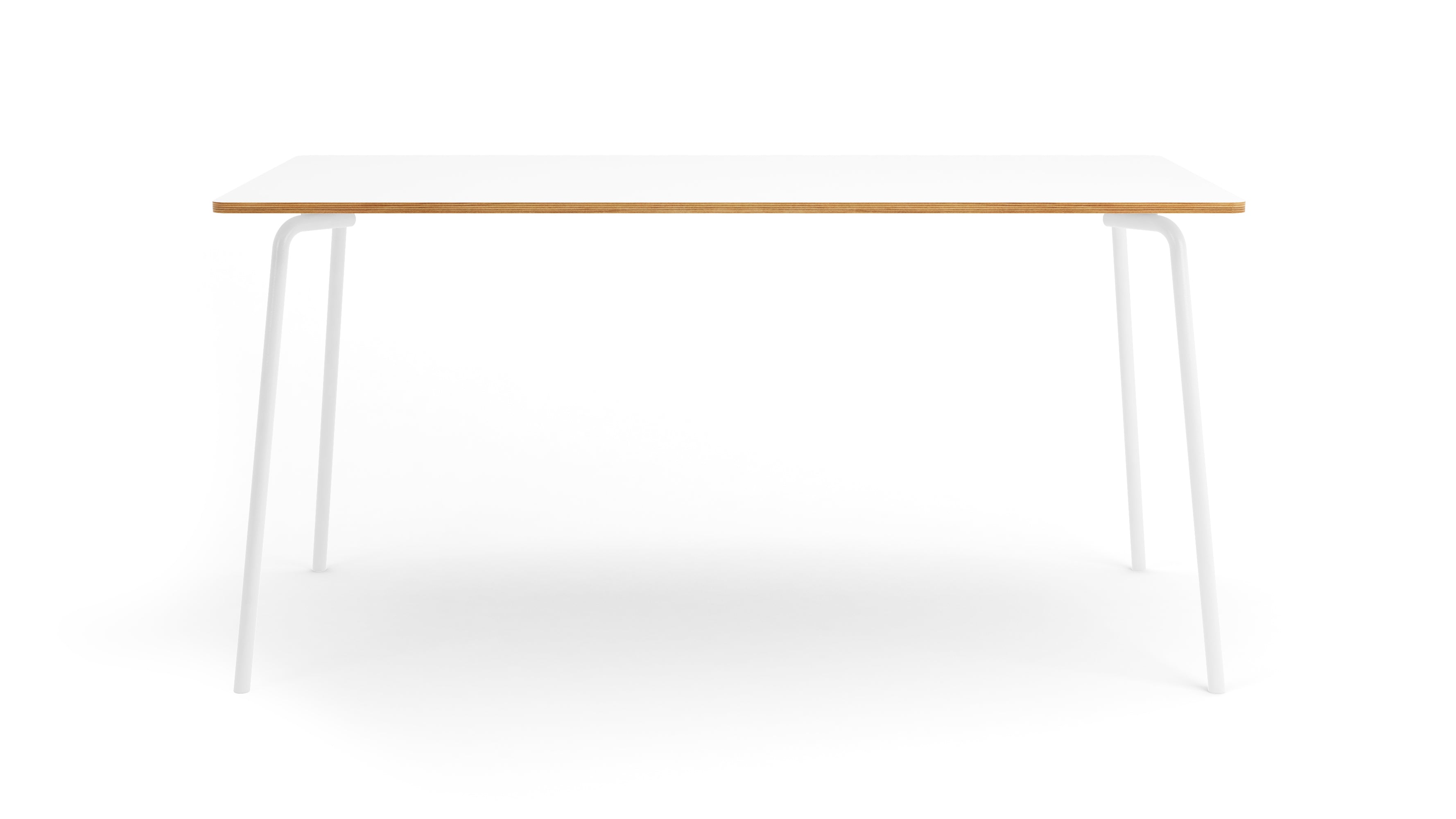 Otto White Rectangular Table | HPL veneer Top & Green Legs | Modern ...